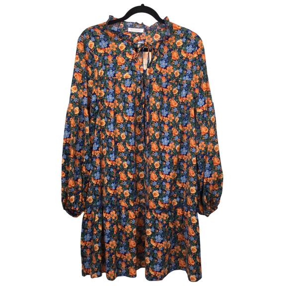 kirundo | Dresses | Kirundo Floral Boho Ruffle Mock Neck Keyhole ...